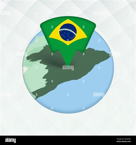 brazil map highlighted with flag marker flag pointer on geographic map stock vector image and art