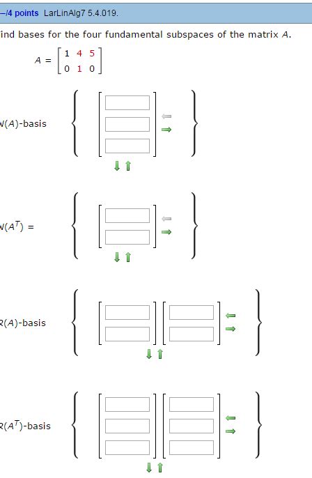 Find Bases For The Four Fundamental Subspaces Of