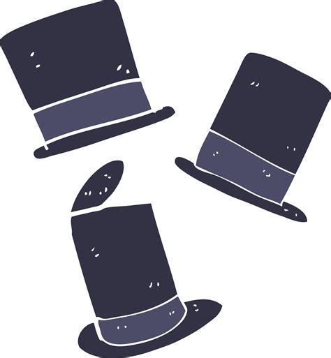 Flat Color Illustration Of A Cartoon Top Hats 12153451 Vector Art At