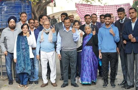 Delhi Cm Kejriwal Casts His Vote Urges People To Vote For Honest Party