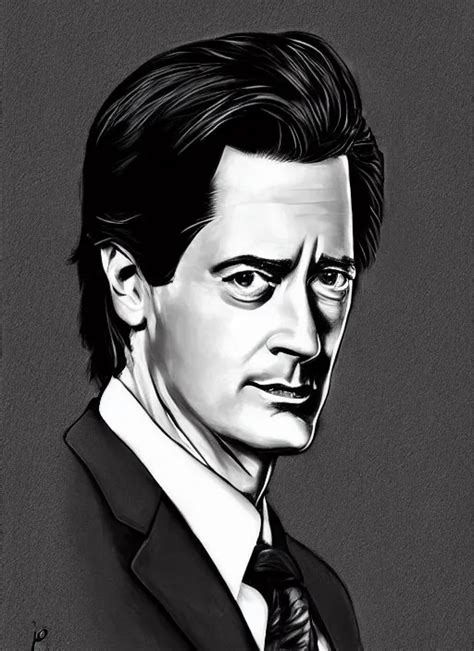 Portrait Of Kyle Maclachlan As Dale Cooper By Robert Stable Diffusion