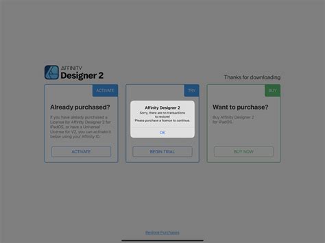 Cannot Restore Purchases V2 Bugs Found On MacOS Affinity Forum