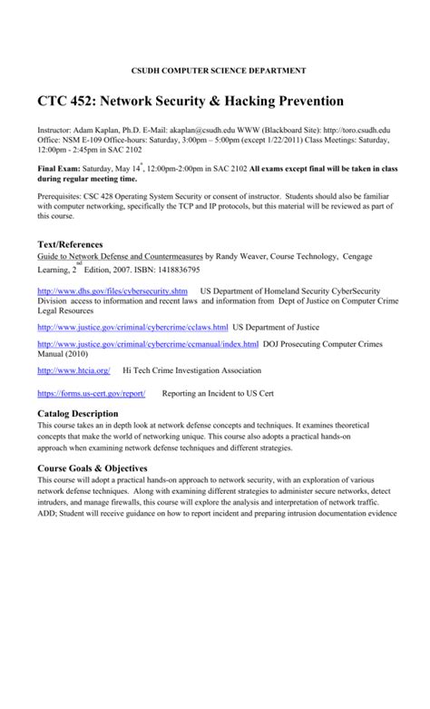 Ctc Network Security Hacking Prevention