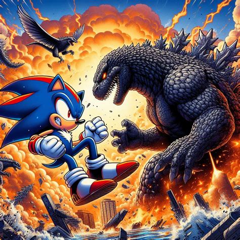 Shadow The Hedgehog Vs Godzilla By Coenisawesome On Deviantart