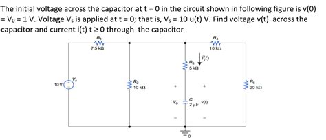 Solved The Initial Voltage Across The Capacitor At T 0 In