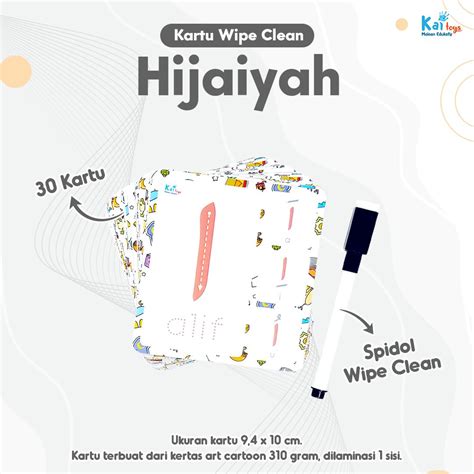 Kartu Wipe And Clean Hijaiyah Free Spidol Flash Card Wipe Clean