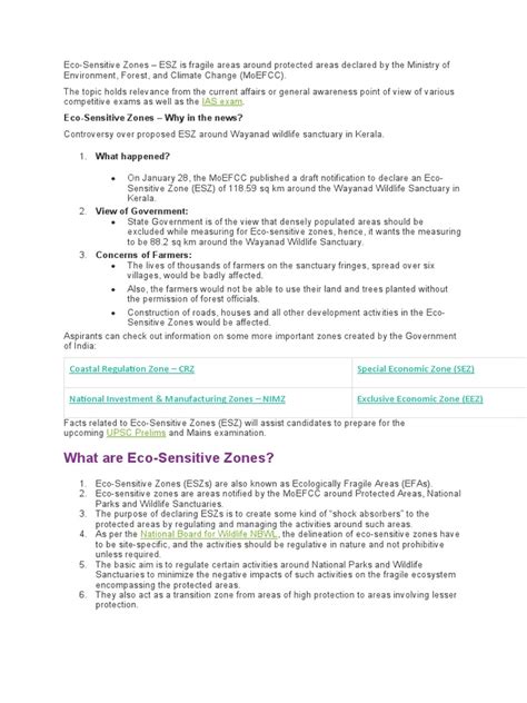 Eco Sensitive Zones Pdf Green Infrastructure Infrastructure