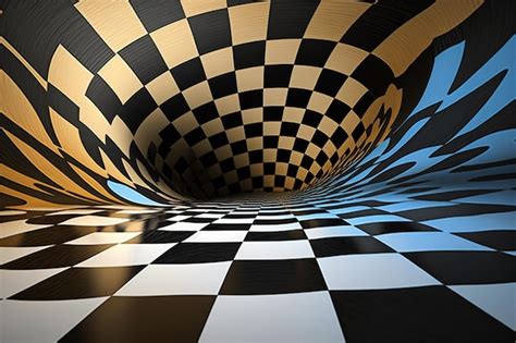 Premium Ai Image 3d Vortex Chessboard Pattern