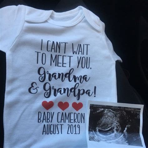 Pregnancy Announcement Onesie For Grandparents Grandma Etsy
