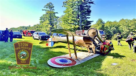 World War I Era Plane Flips Onto Roof Trying To Land Near Massachusetts