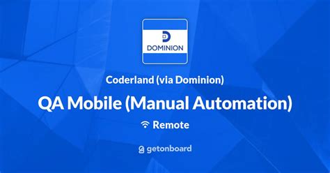 QA Mobile Manual Automation At Coderland Via Coderland By Dominion