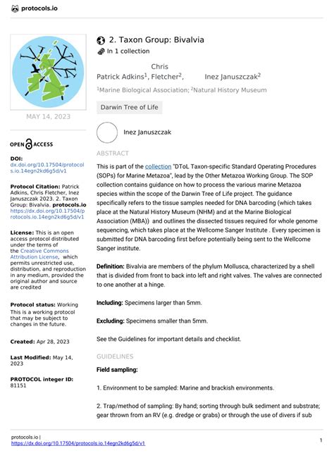 Pdf 2 Taxon Group Bivalvia V1