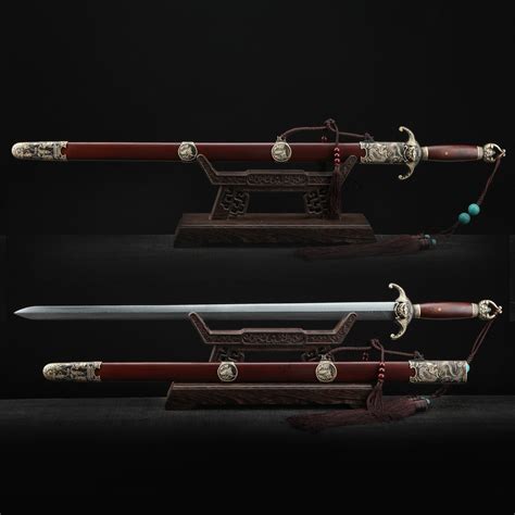 Chinese Jian Sword Handmade Dragon Style Chinese Swords Jian With Red