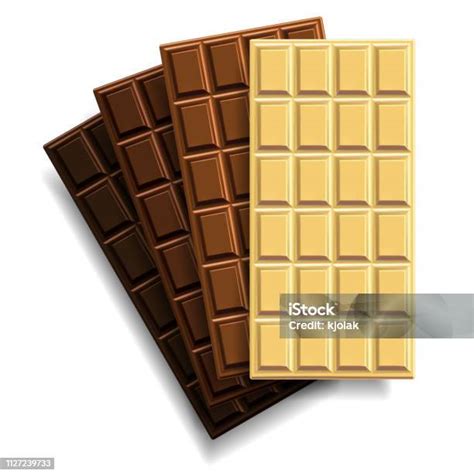 흰색 바탕에 다양 한 색상의 사각형 패턴으로 초콜릿의 집합입니다 3 차원 벡터입니다 높은 상세한 현실적인 그림 갈색에 대한 스톡 벡터 아트 및 기타 이미지 Istock