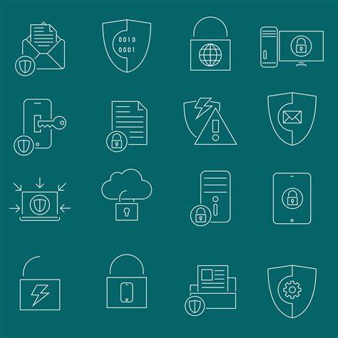 Data Protection Security Icons 439111 Vector Art At Vecteezy