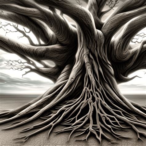 Ancient Tree On The Beach Graphic · Creative Fabrica