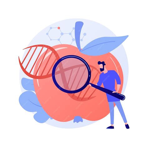 유전자 변형 식품 추상적 인 개념 벡터 일러스트 레이 션 유전자 변형 유기체 Gm 식품 산업 생명 공학 제품 건강 문제 영양 안전 질병 위험 추상 은유 무료 벡터