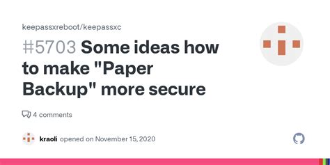 Some Ideas How To Make Paper Backup More Secure · Issue 5703