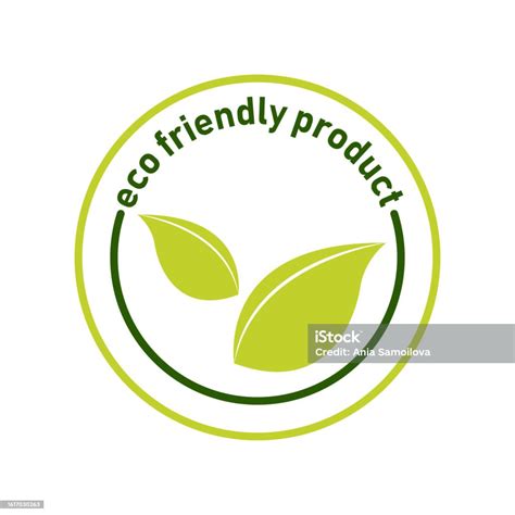 친환경 제품 스티커 라벨 배지 및 로고 생태 아이콘입니다 유기농 및 친환경 제품을 위한 녹색 잎이 있는 로고 템플릿입니다 벡터 그림 0명에 대한 스톡 벡터 아트 및 기타