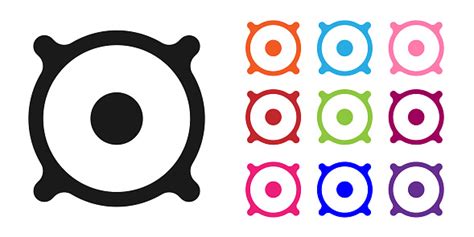 흰색 배경에 격리 된 검은 색 스테레오 스피커 아이콘 사운드 시스템 스피커 음악 아이콘입니다 음악 기둥 스피커베이스 장비 다채로운 아이콘을 설정합니다 벡터 개념에 대한 스톡