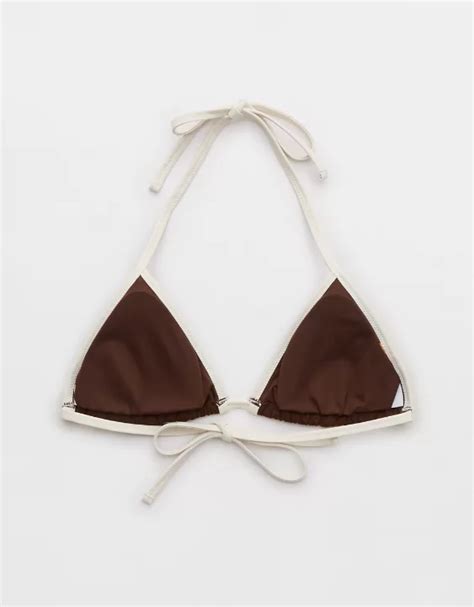 Aerie Wide Rib String Triangle Bikini Top