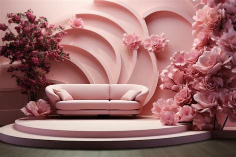 Premium Ai Image Pink Interior