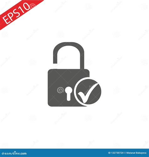 Security Check Lock Icon Logo Design Element Stock Vector