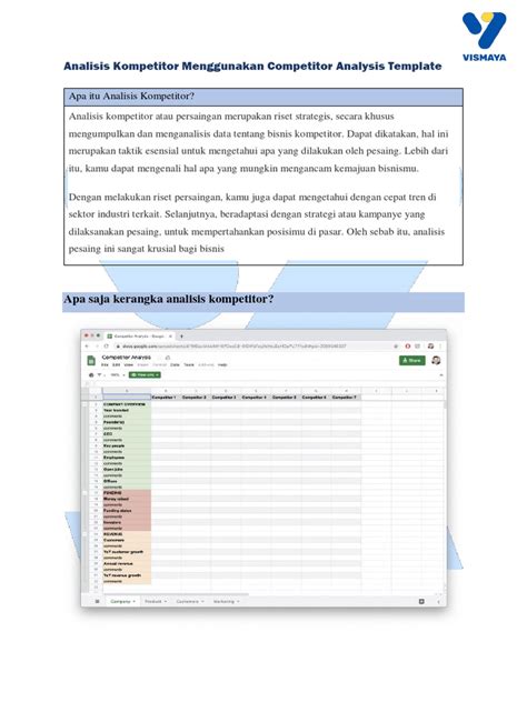 Competitor Analysis Template Pdf