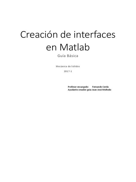 Creación De Interfaces En Matlab Pdf Interfaz De Usuario Ventana