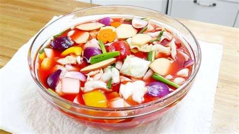 양배추 비트 물김치 cabbage Watery Kimchi YouTube