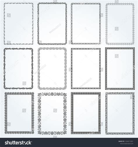Decorative Frames Borders Standard Rectangle Proportions Stock Vector Royalty Free 1224211831
