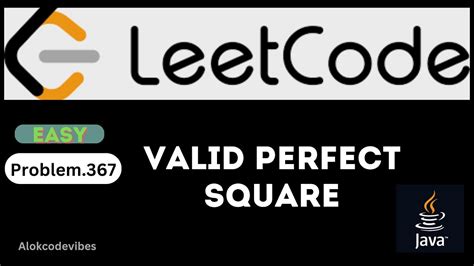 valid perfect square validperfectsquare leetcode leetcodesolutions