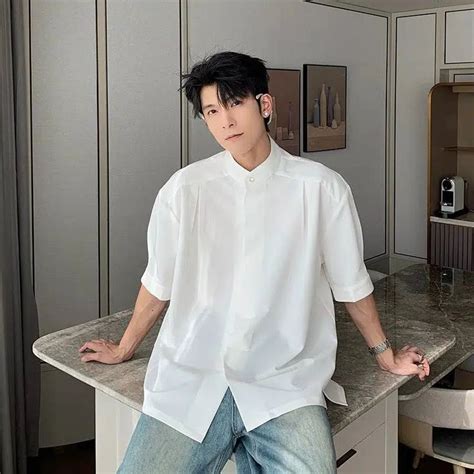 Casual Japanese Collar Short Sleeve Shirt Outfit Accessories
