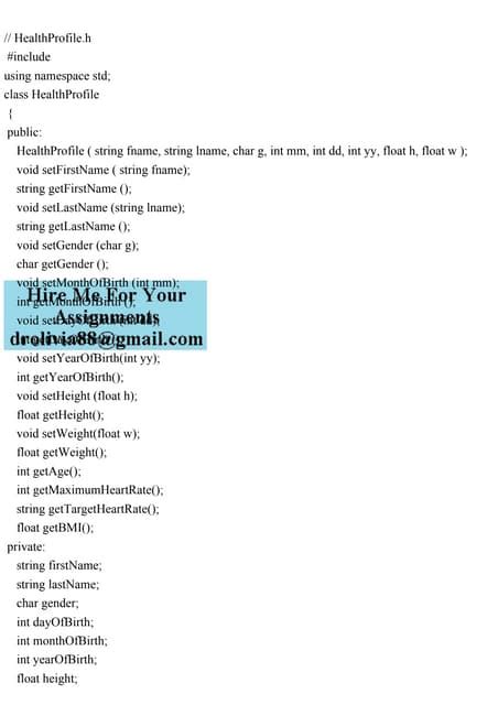 healthprofile h include stringusing namespace std class pdf