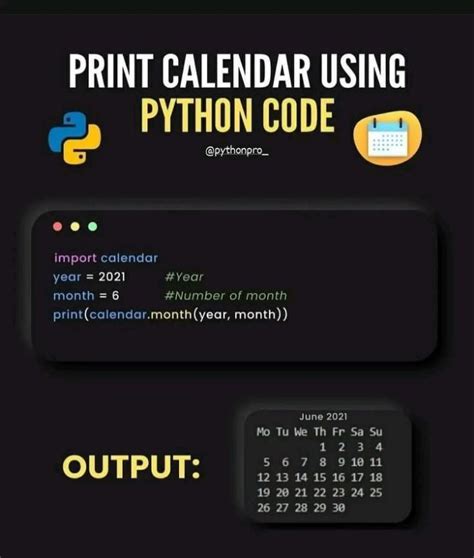 Print Calendar Using Python Code