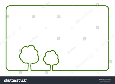 Green Trees Icon Frame Background Isolated Stock Vector Royalty Free