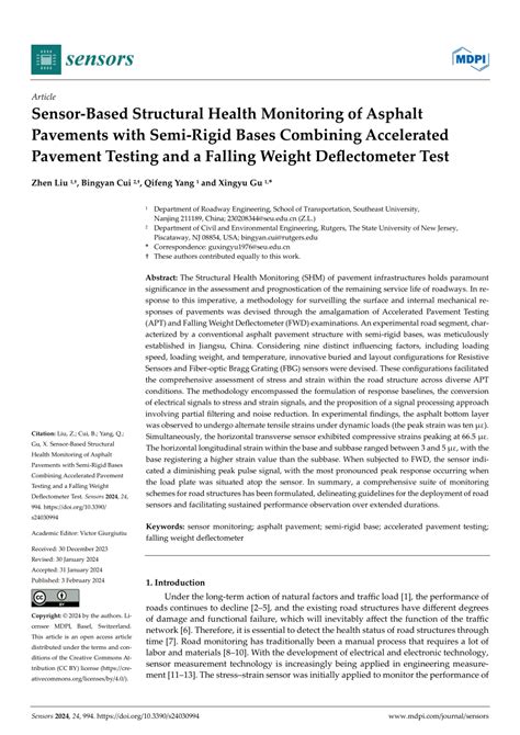 Pdf Sensor Based Structural Health Monitoring Of Asphalt Pavements With Semi Rigid Bases
