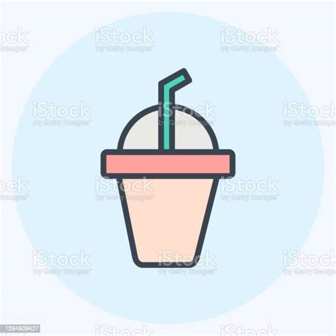 아이콘 얼어 붙은 Frappe 음료 기호에 적합합니다 컬러 메이트 스타일 편집 가능한 간단한 디자인 디자인 템플릿 벡터 간단한