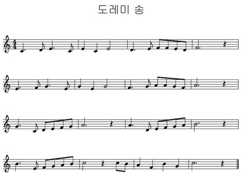 [오선악보] 도레미송 가사 영어 가사 네이버 블로그