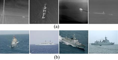 Samples Of Ir And Visual Ship Target Images A Ir Ship Target Images