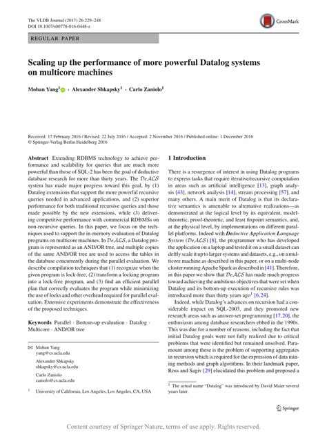 Scaling Up The Performance Of More Powerful Datalog Systems On