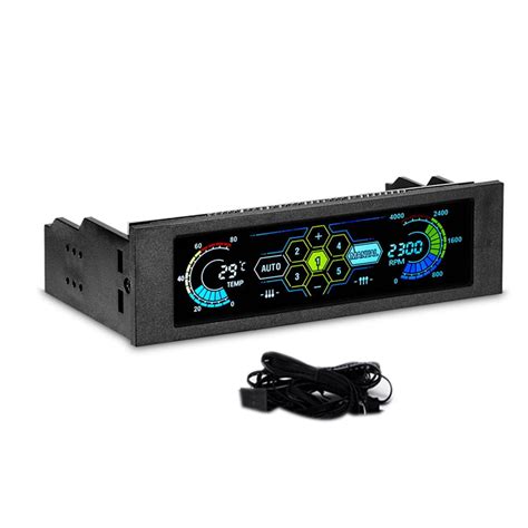 Coolhood Fan Controller For Pc Chassis Fan Speed Adjuster 5 Cooling Fans Cpu Fan Control Panel