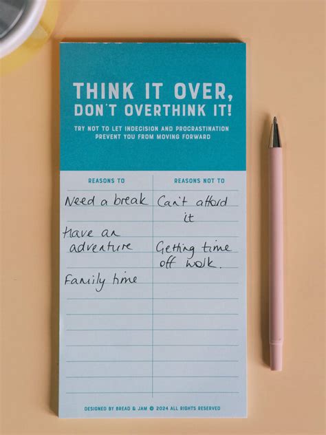 Think It Over Notepad By Bread And Jam