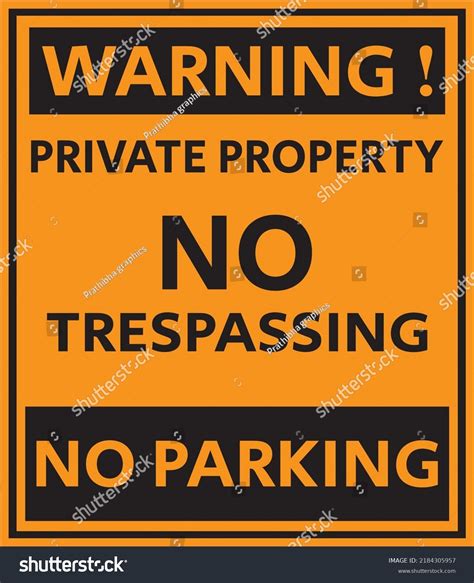 Private Property No Trespassing No Parking Stock Vector Royalty Free
