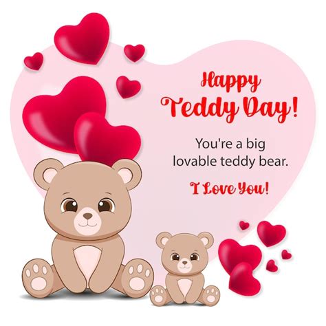 Premium Vector Happy Teddy Day Wish Post