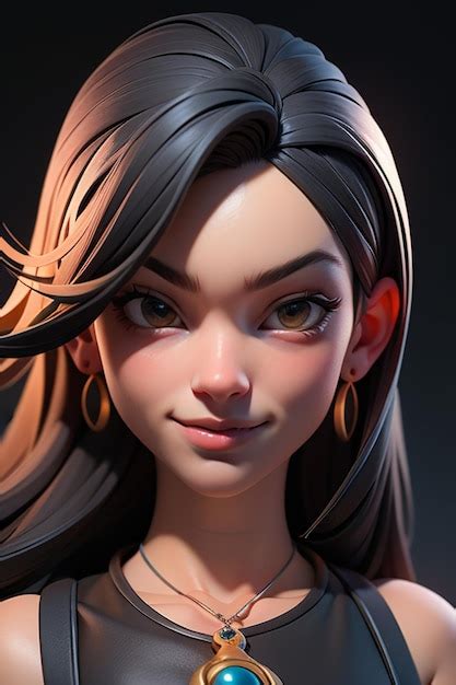 Premium Ai Image 3d Rendering Cartoon Character Pretty Girl Game Character Model Wallpaper