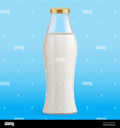 White Milk Pack Package Packaging Glass Bottle Illustration Isolated