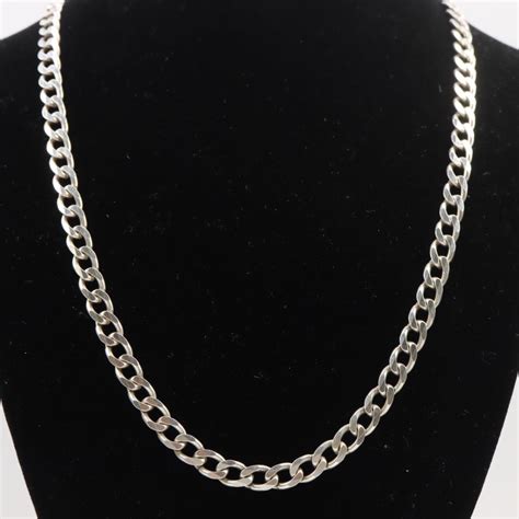 Sterling Silver Curb Chain Necklace Property Room