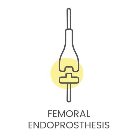 Premium Vector Vector Linear Icon Femoral Endoprosthesis Illustration