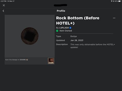 Just Found Out Theres A Special Badge For Beating The Game Before Hotel R Doors Roblox